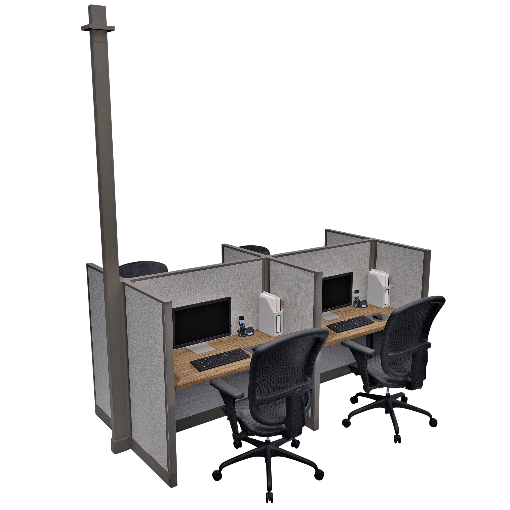 53″ Tall 4’x 2′ Pod Of 4 Call Center Cubicles