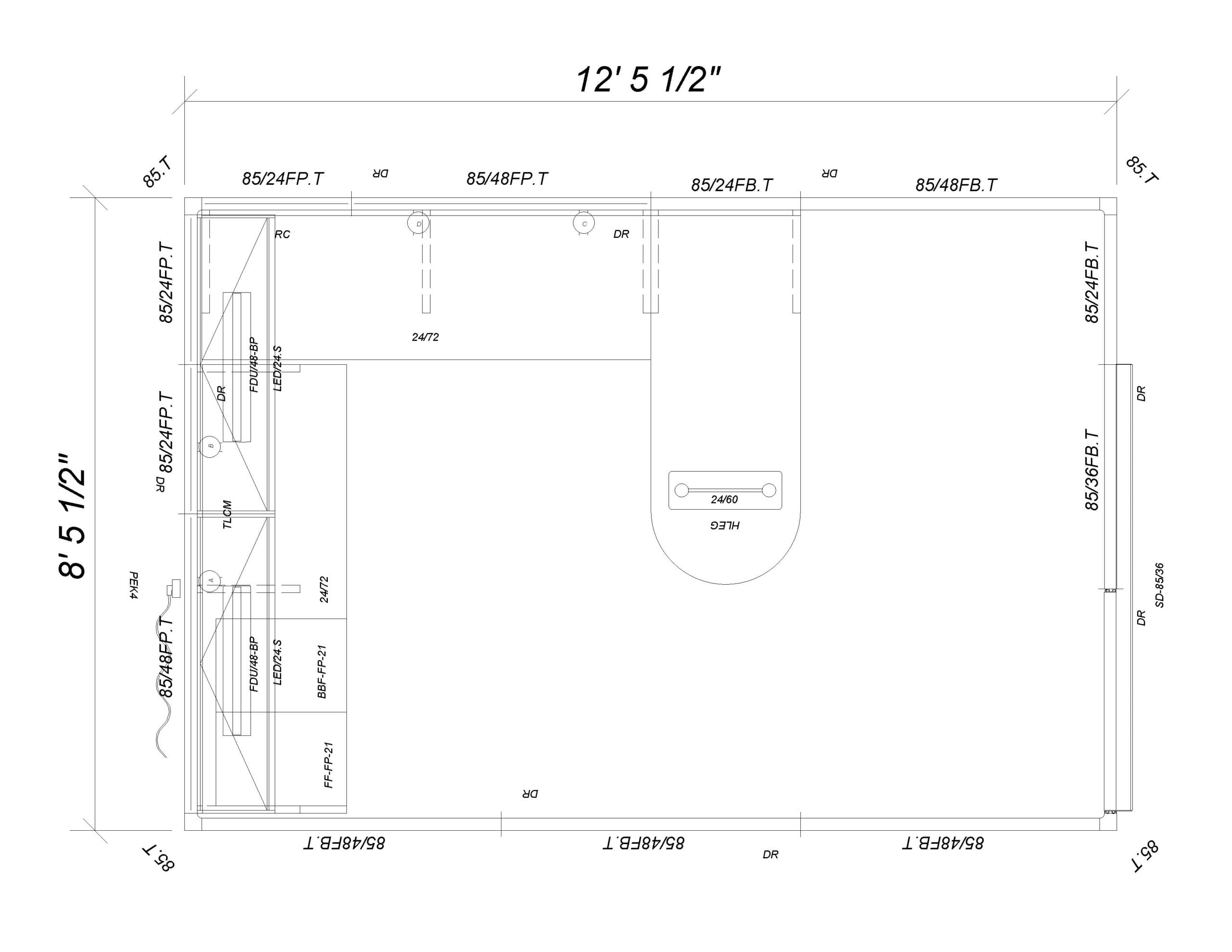 85" Tall 8" X 12" Private Office Cubicle With Sliding Glass Door